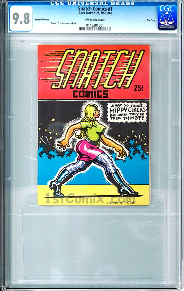 SNATCH COMICS #1, UNDERGROUND COMIX, CGC 9.8 2ND PRINT, R CRUMB, *FILE COPY* | eBay